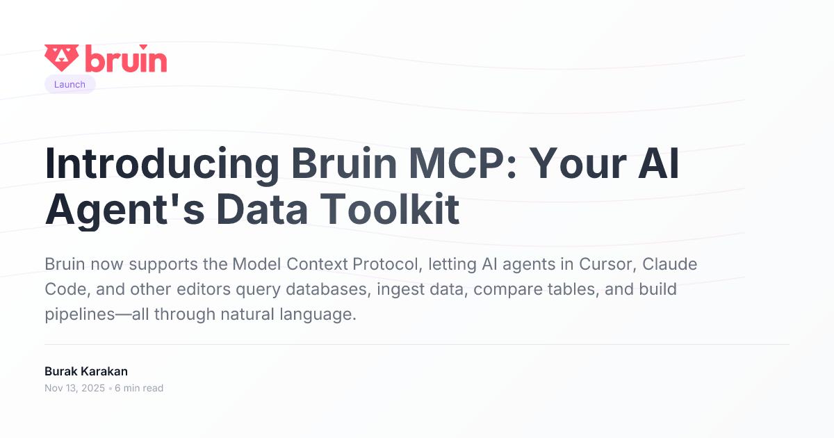 Introducing Bruin MCP: Your AI Agent's Data Toolkit